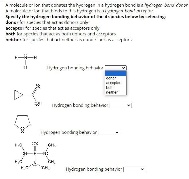 Solved A molecule or ion that donates the hydrogen in a | Chegg.com