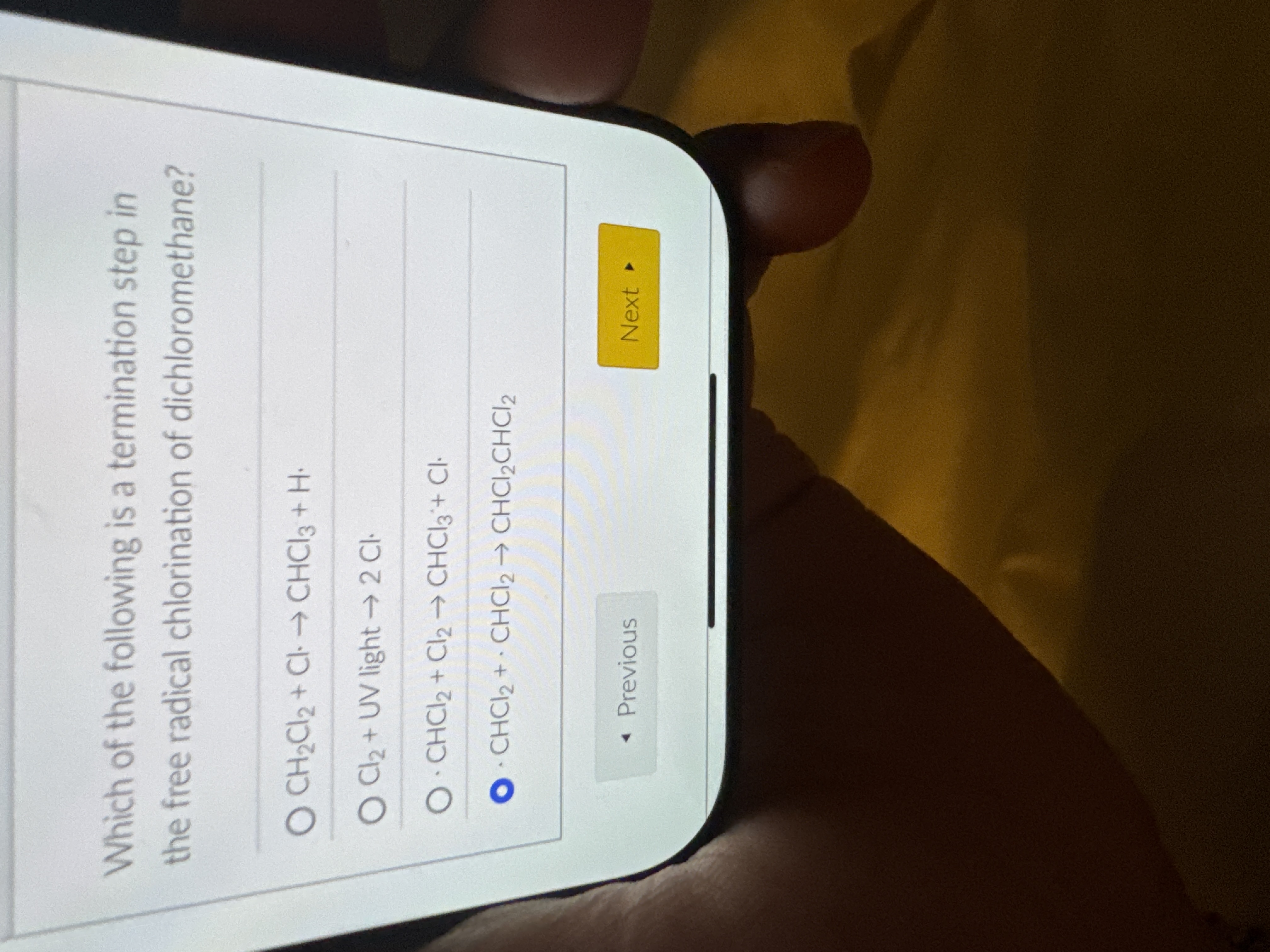 Solved Which of ﻿the following is ﻿a termination step inthe | Chegg.com
