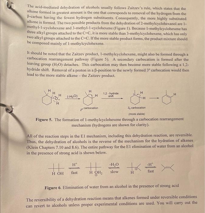 Solved Prelab: Dehydration of 2-methylcyclohexanol Reaction | Chegg.com
