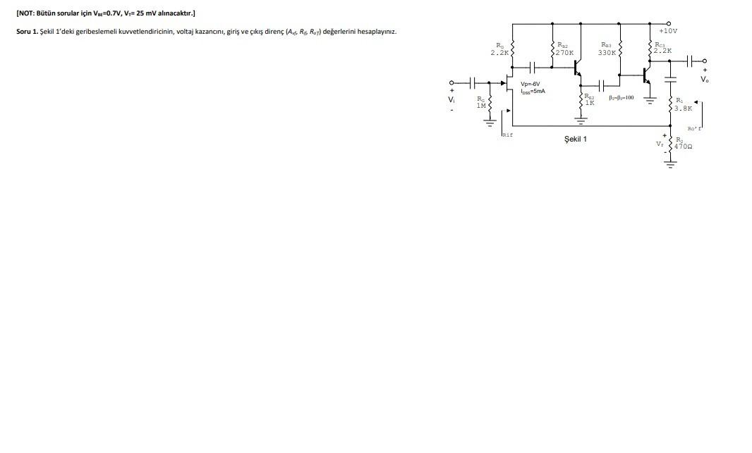[NOT: Bütūn sorular için VBt=0.7 V, Vt=25mV | Chegg.com
