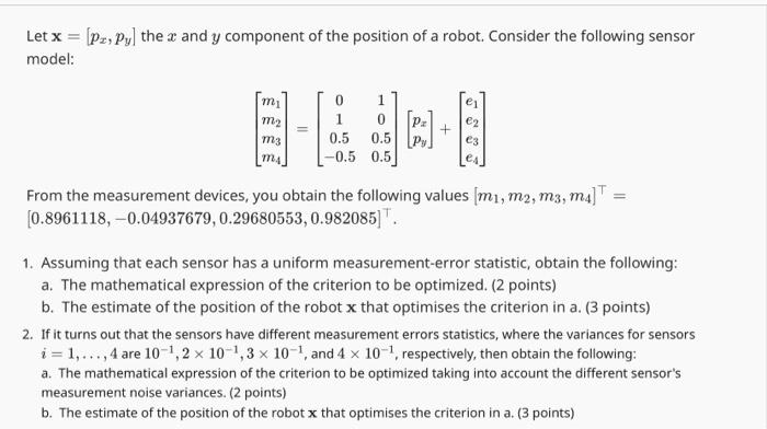 Solved Let x=[px,py] the x and y component of the position | Chegg.com