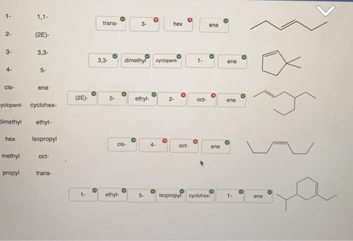 1. 1,1= trans. 3. c hex 0 ene 2. (2E)- 3. 3,3 - 3,3. | Chegg.com