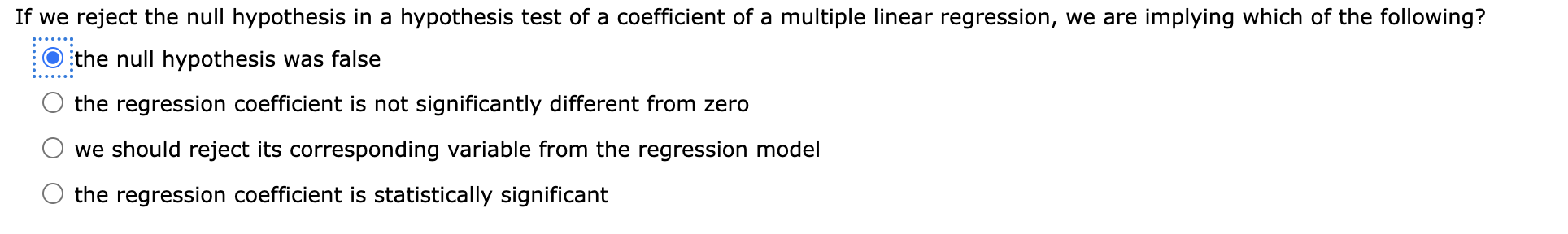 Solved If we reject the null hypothesis in a hypothesis test | Chegg.com