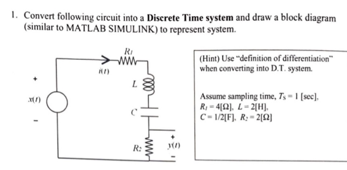 Solved 1. Convert following circuit into a Discrete Time | Chegg.com