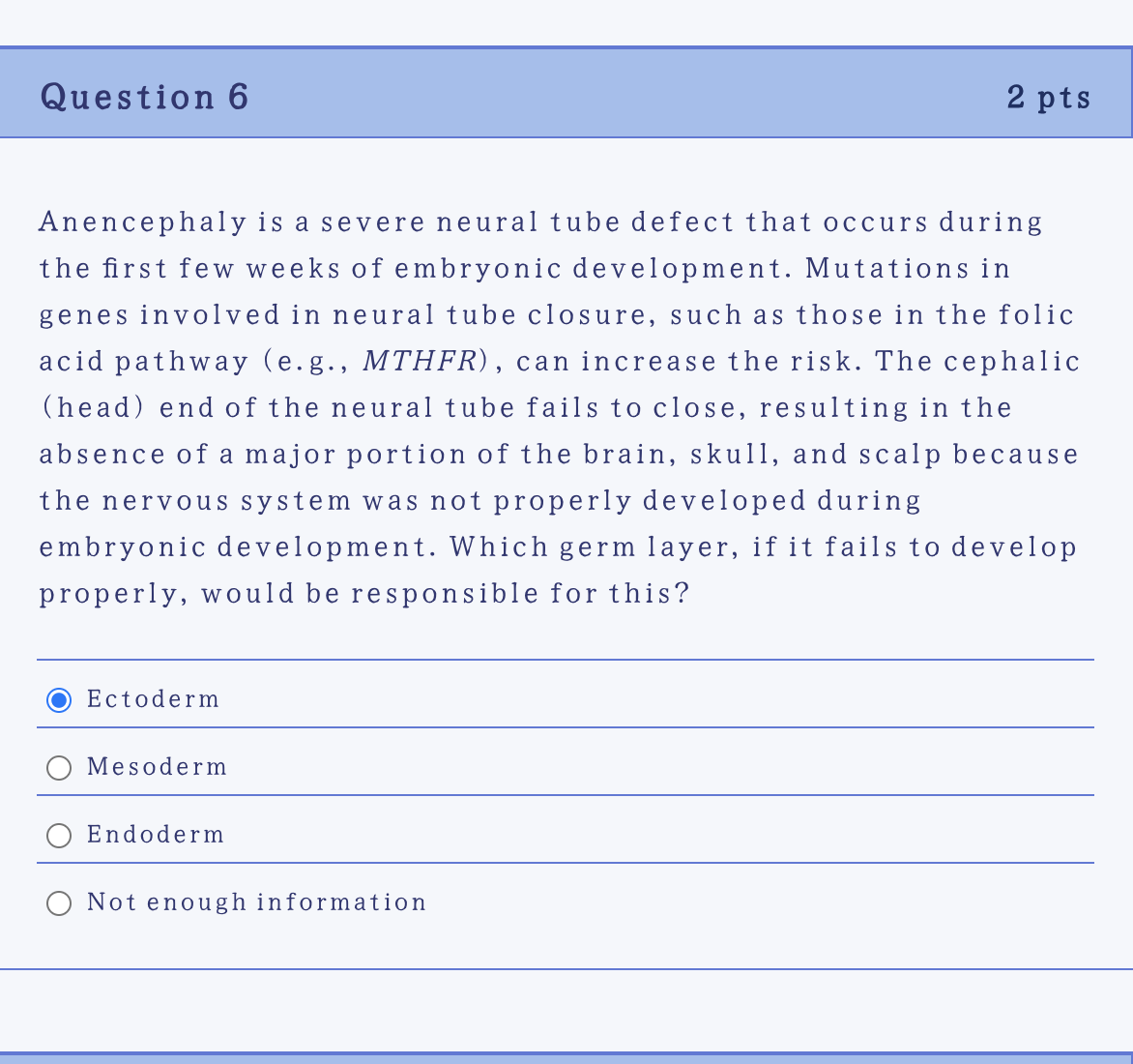 Solved Anencephaly is a severe neural tube defect that | Chegg.com