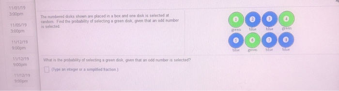 Solved 11/01/19 3:00pm The numbered disks shown are placed | Chegg.com