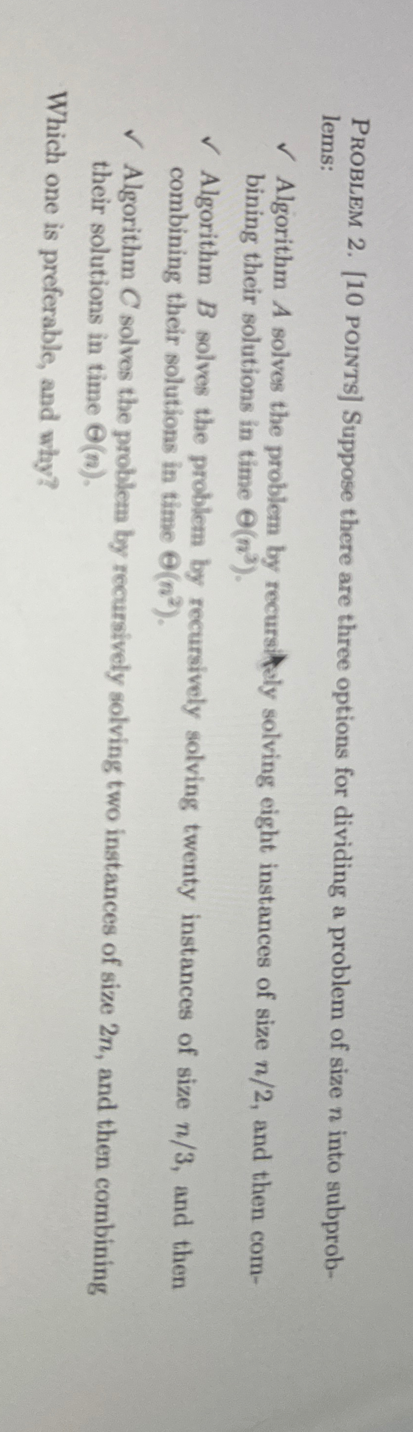 Solved Problem 2. [10 ﻿points] ﻿Suppose there are three | Chegg.com