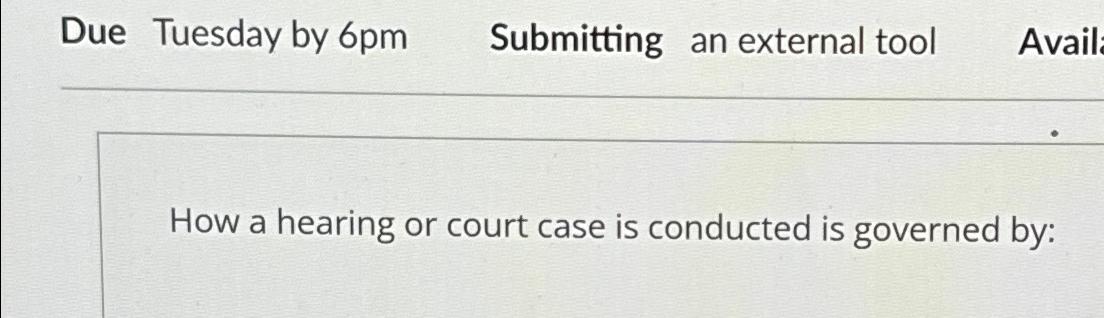 Solved Due Tuesday by 6pm, ﻿Submitting an external tool | Chegg.com