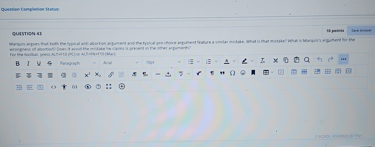 Question Completion Status:QUESTION 4310 | Chegg.com