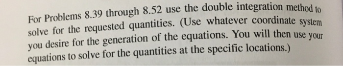 Solved the double integration method to For Problems 8.39 | Chegg.com