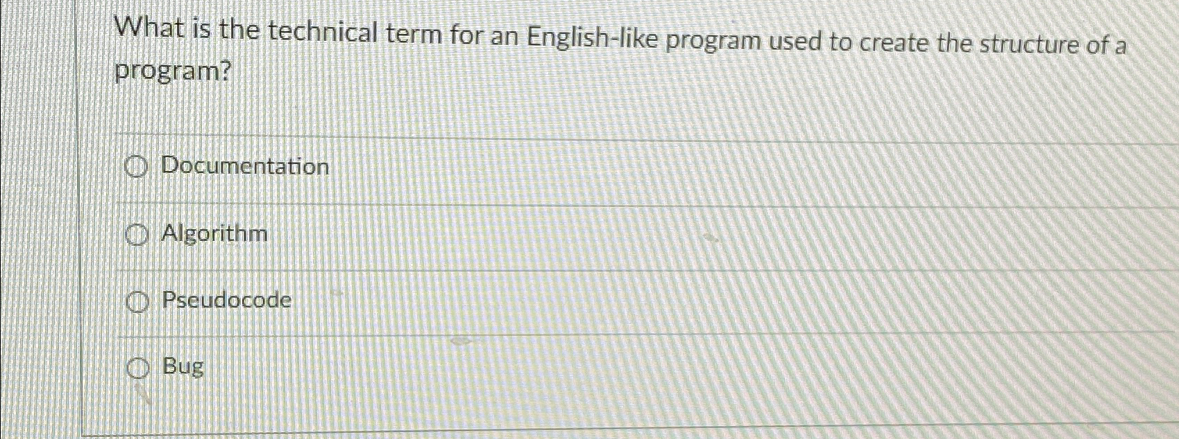 Solved What is the technical term for an English-like | Chegg.com