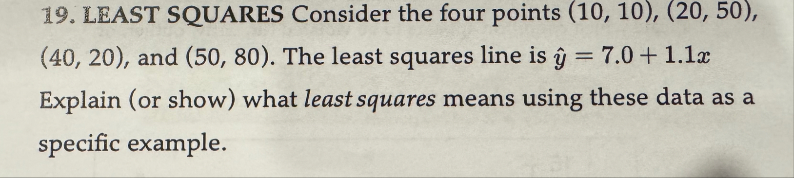 Solved LEAST SQUARES Consider the four points | Chegg.com