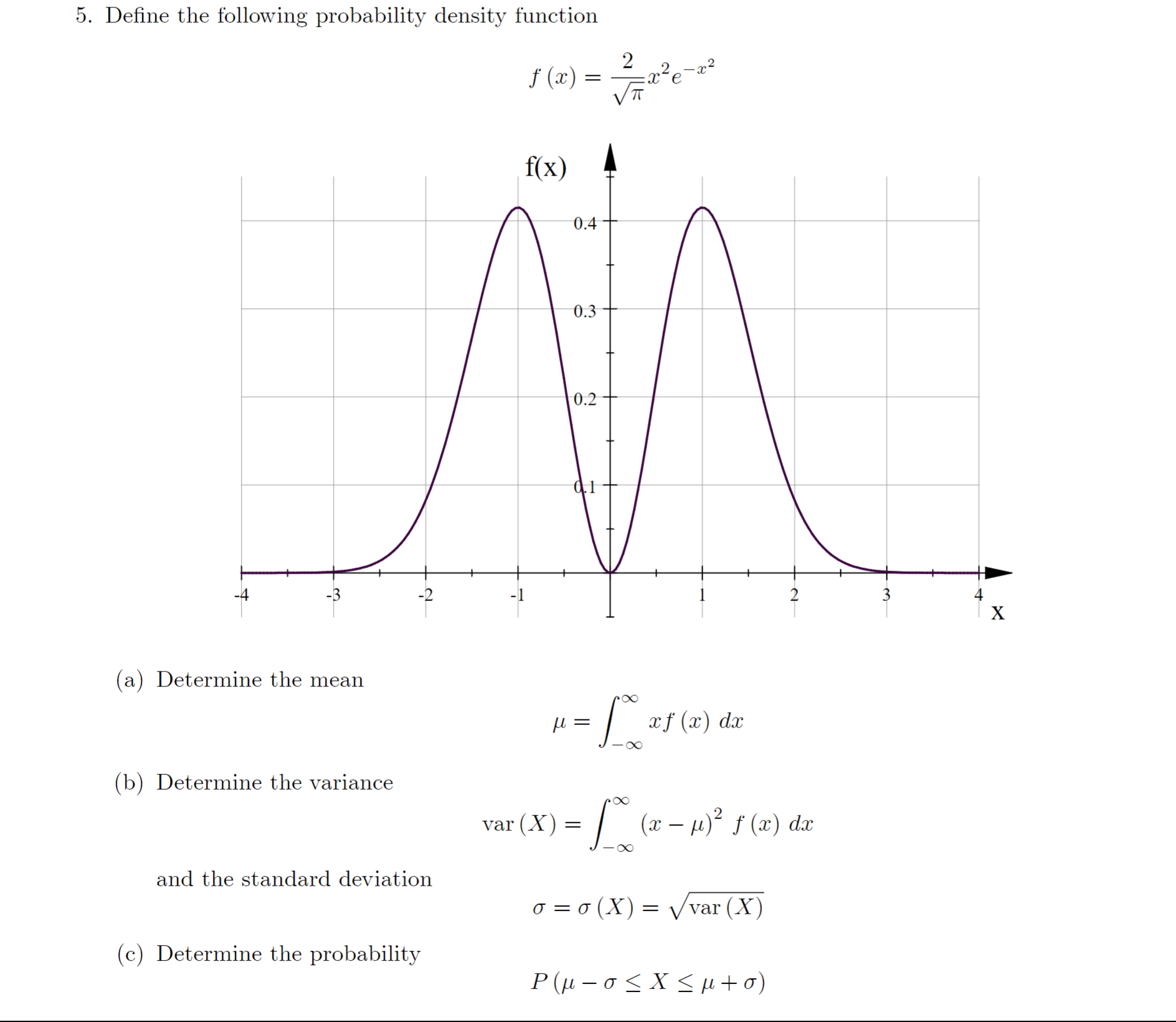Solved Define the following probability density | Chegg.com