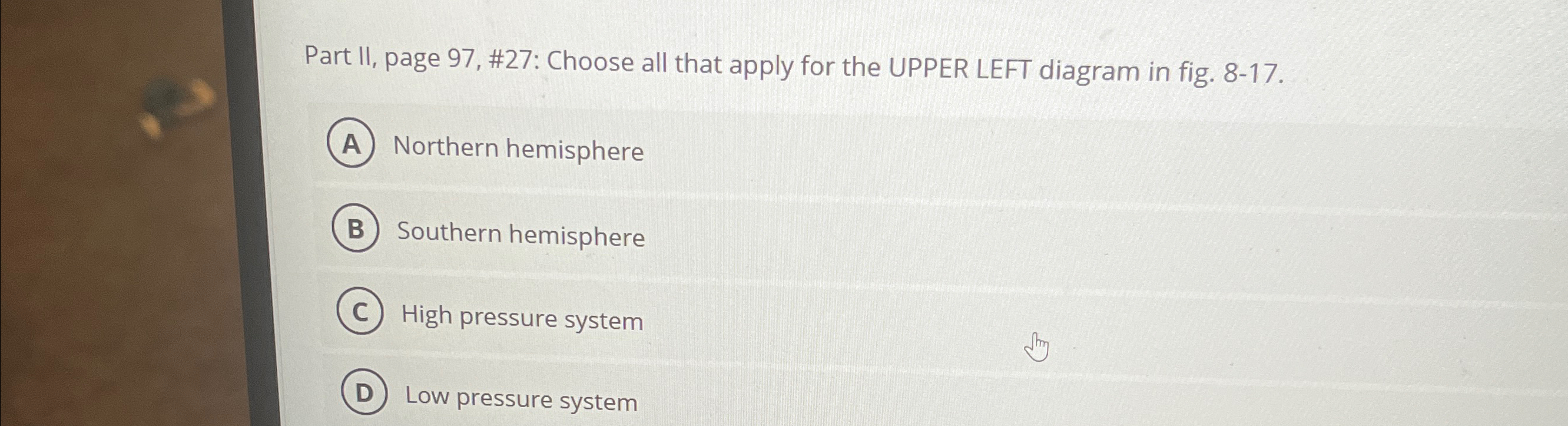 Solved Part II, ﻿page 97, ﻿#27: Choose all that apply for | Chegg.com