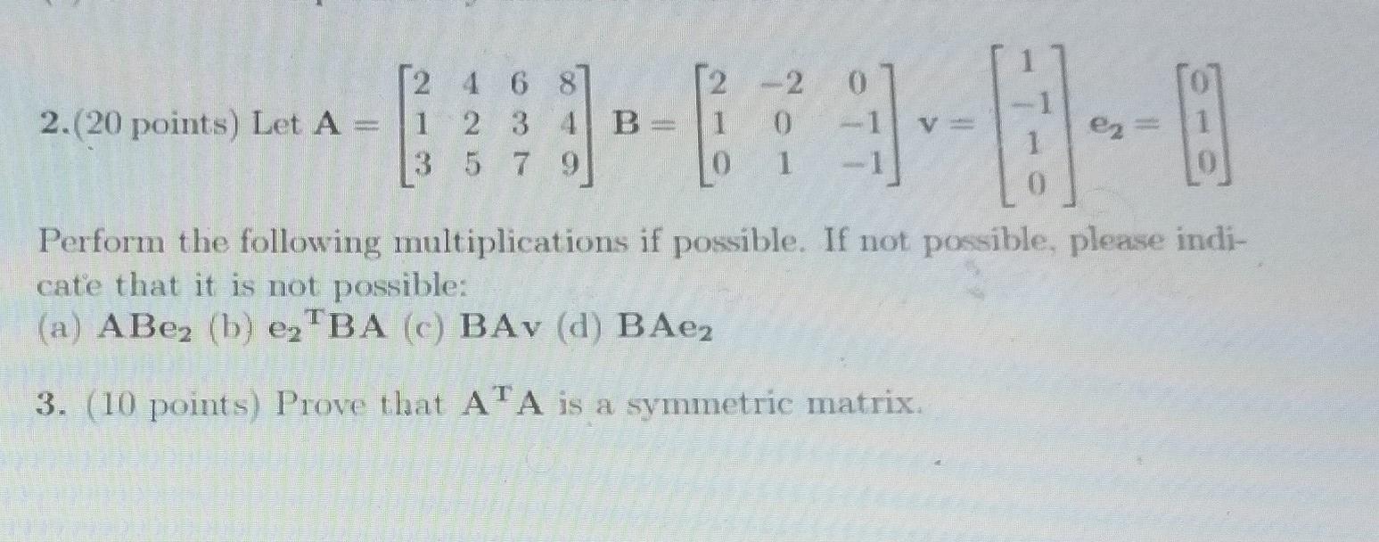 Solved 2. (20 points) Let | Chegg.com