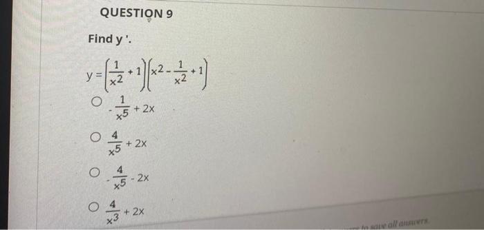 Solved QUESTION 10 Find y′. | Chegg.com