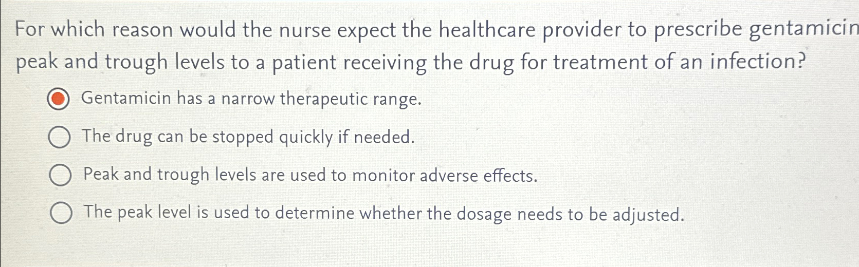 Solved For which reason would the nurse expect the | Chegg.com