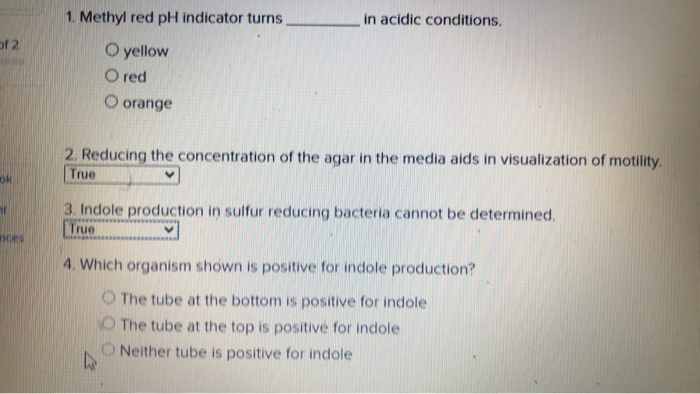 Solved 1. Methyl red pH indicator turns in acidic | Chegg.com