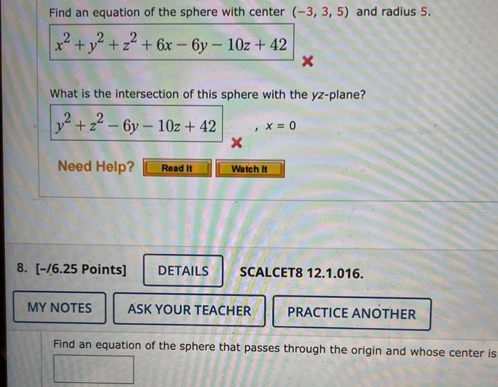 Solved Write the equation of the sphere in standard form. | Chegg.com