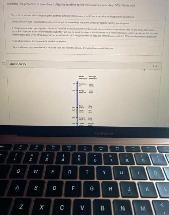Solved In practice, the proportion of recombinant offspring | Chegg.com