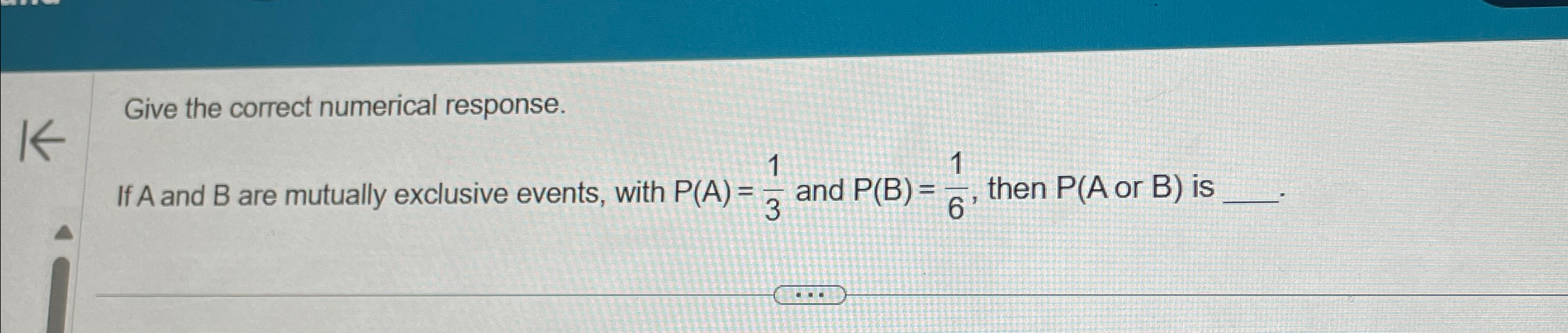 Solved Give the correct numerical response.If A and B ﻿are | Chegg.com