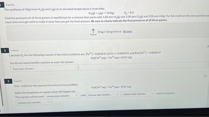 Solved The synthesis of HI(g) from H2(g) and 12(g) at an | Chegg.com