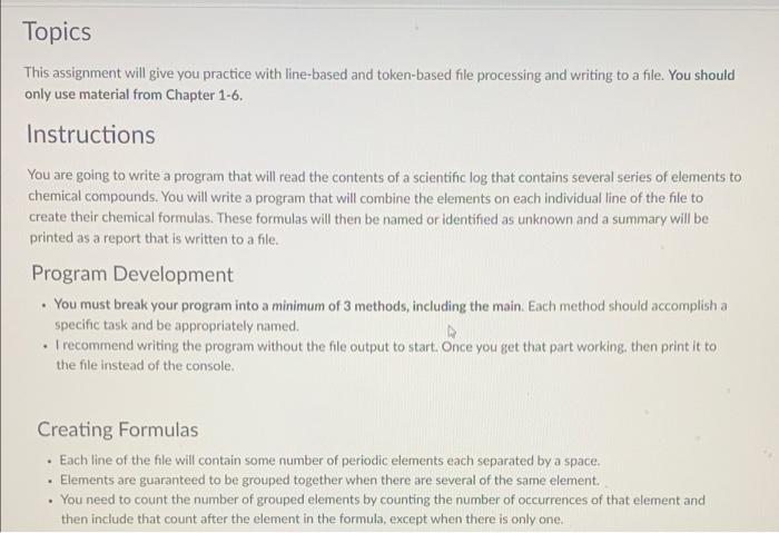 Solved Topics This assignment will give you practice with | Chegg.com