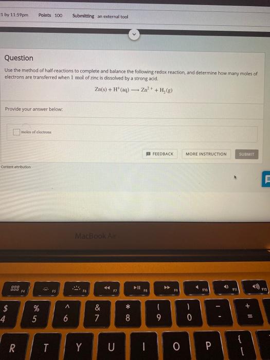 Solved 1 by 11:59pm Points 100 Submitting an external tool | Chegg.com
