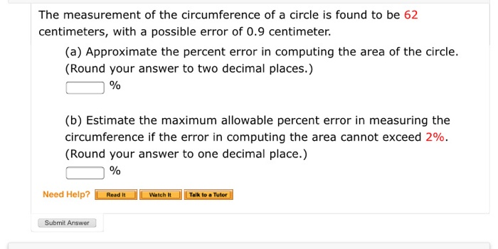 Solved The measurement of the circumference of a circle is | Chegg.com