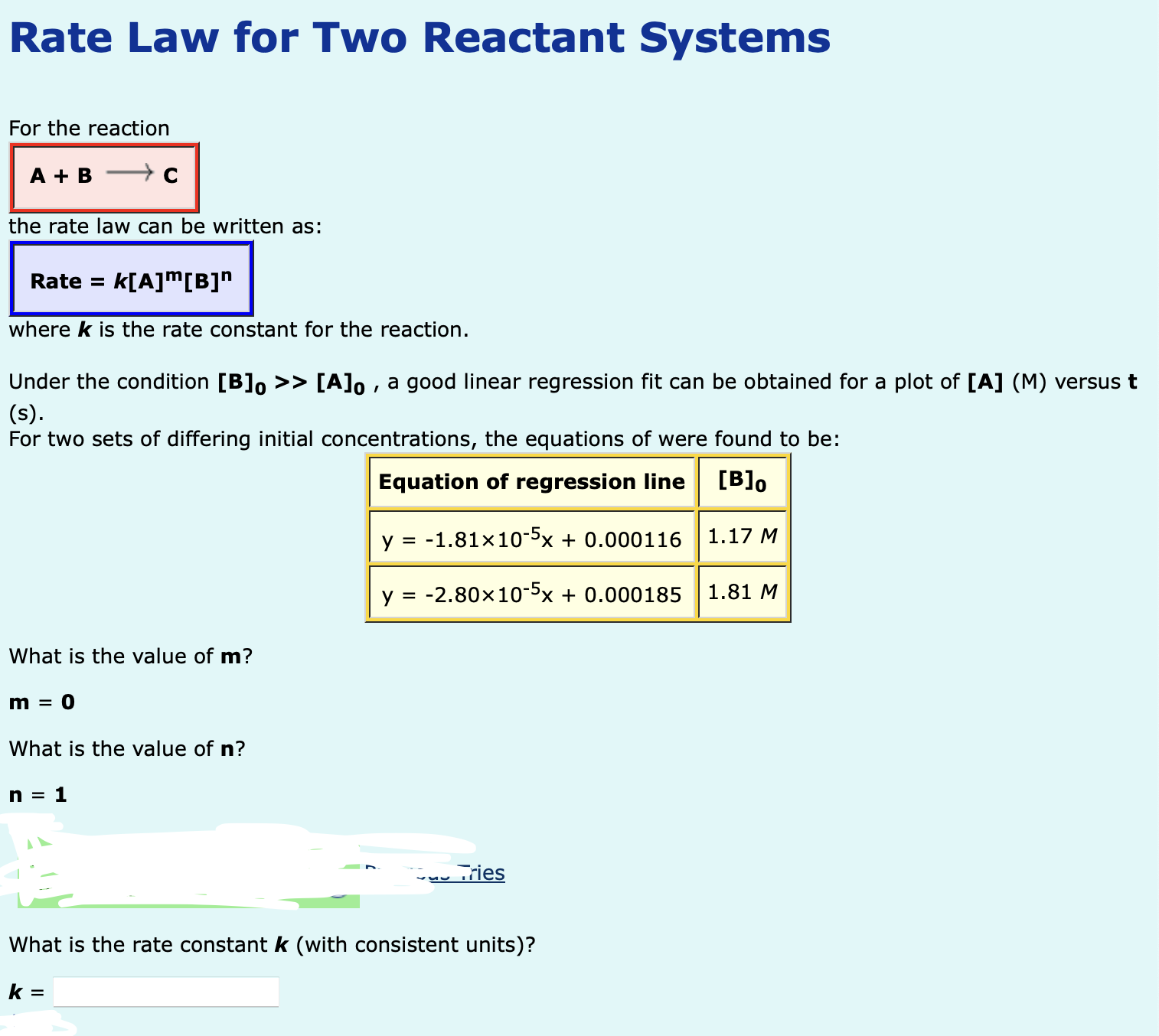 Solved Rate Law for Two Reactant SystemsFor the reactionthe | Chegg.com