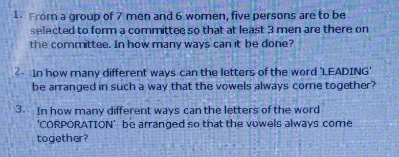Solved How to solve permutations and combinations. help | Chegg.com