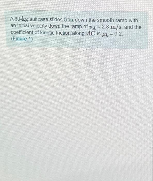 Solved FigureA 60−kg suitcase slides 5 m down the smooth | Chegg.com