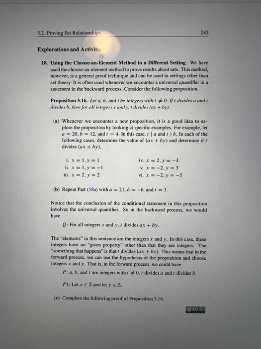 Solved 18. Using the Choose-an-Element Method in a Different | Chegg.com