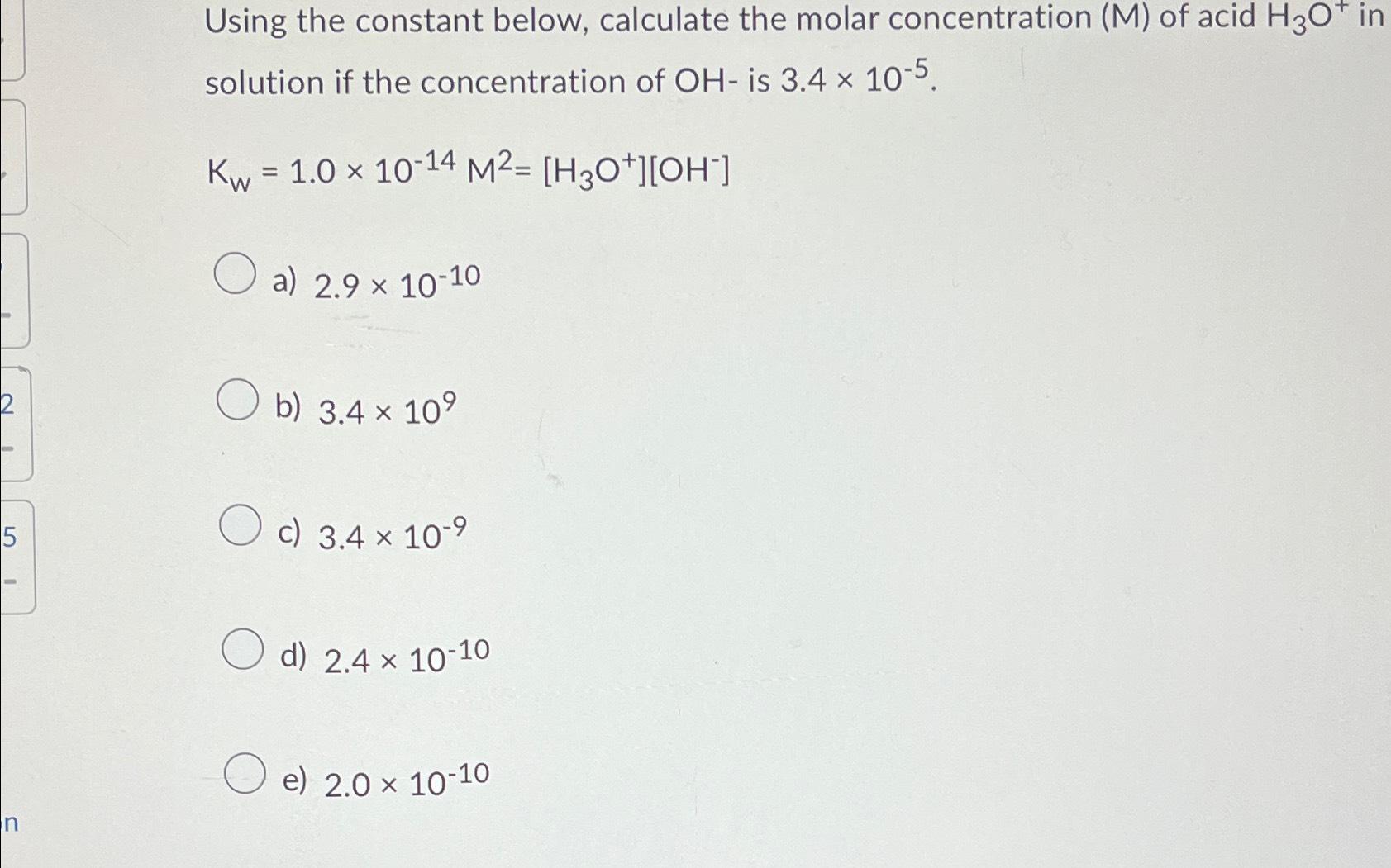 Solved Using the constant below, calculate the molar | Chegg.com