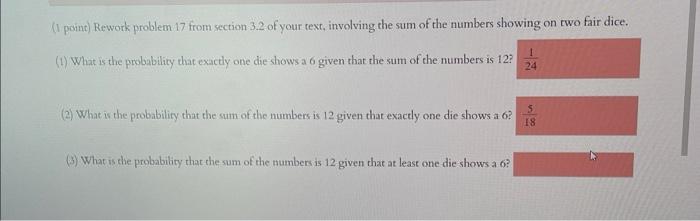 Solved (1 point) Rework problem 17 from section 3.2 of your | Chegg.com
