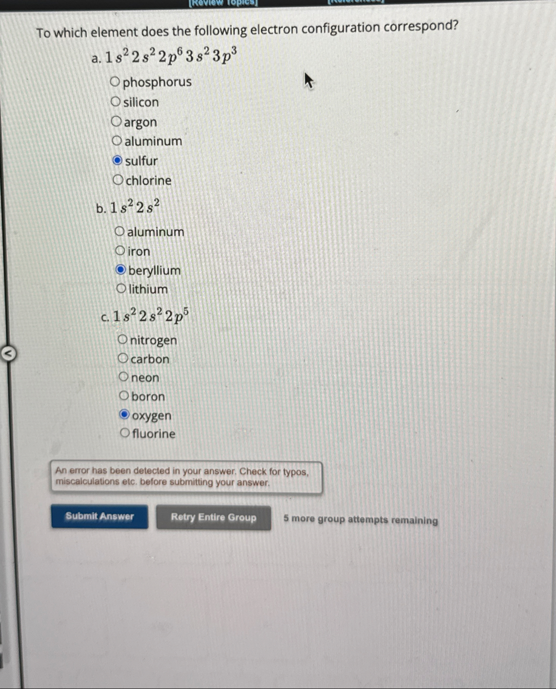 Solved To which element does the following electron | Chegg.com