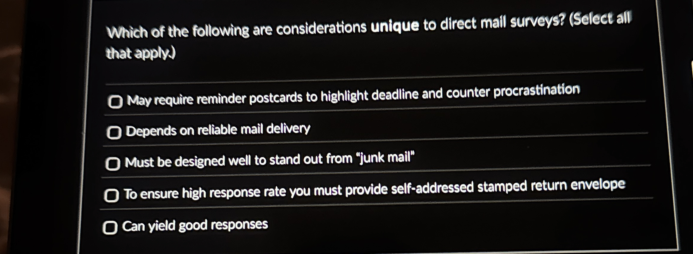 Solved Which of the following are considerations unique to | Chegg.com