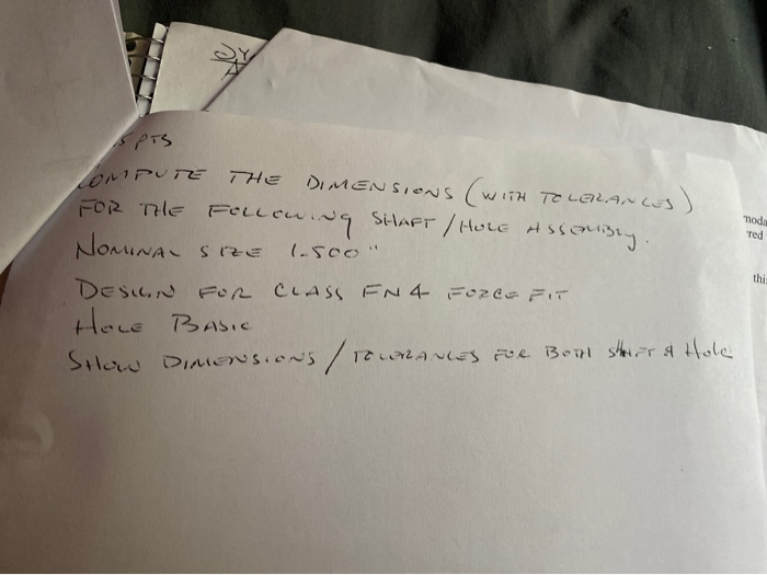 Solved SPTS moda "Ted 1.500 CONPUTE THE DIMENSIONS (WITH | Chegg.com