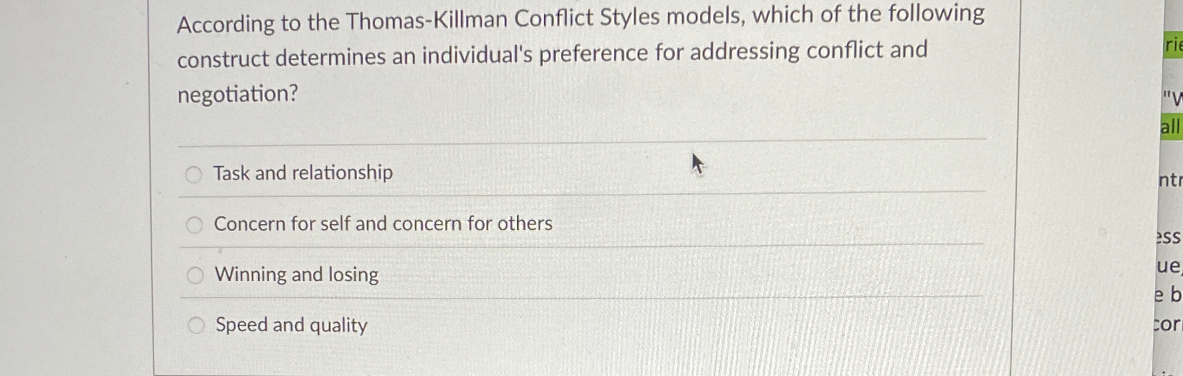 Solved According to the Thomas-Killman Conflict Styles | Chegg.com