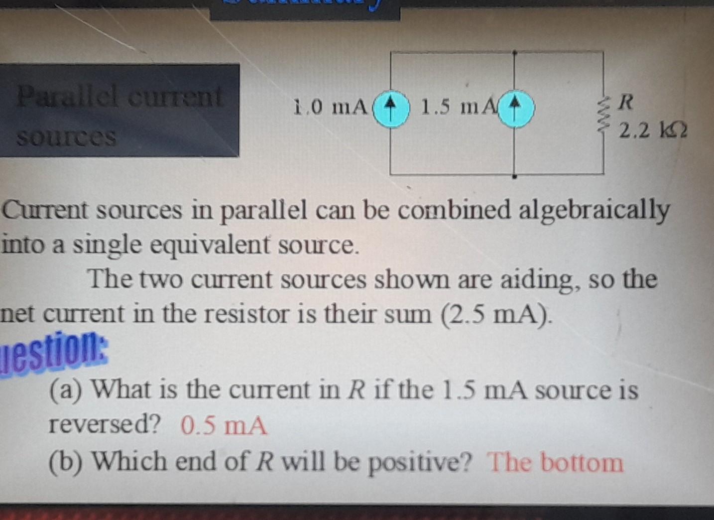 Solved Current sources in parallel can be combined | Chegg.com