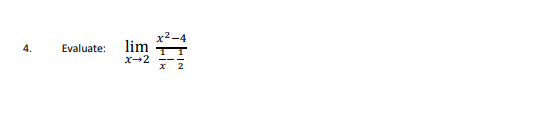 Solved Evaluate: limx→2x1−21x2−4 | Chegg.com