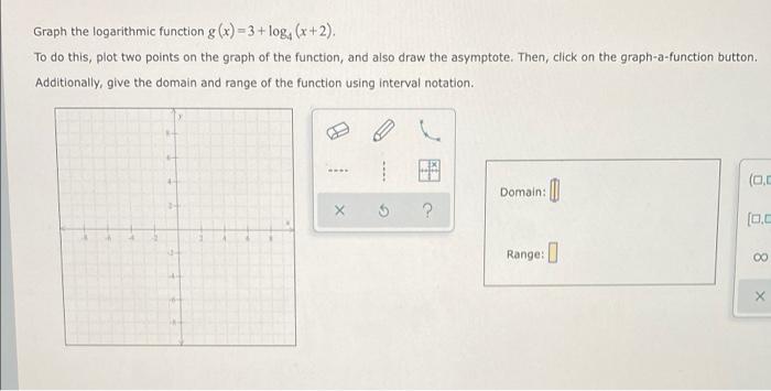 Solved Graph the logarithmic function g(x) = 3 + log, (x+2). | Chegg.com