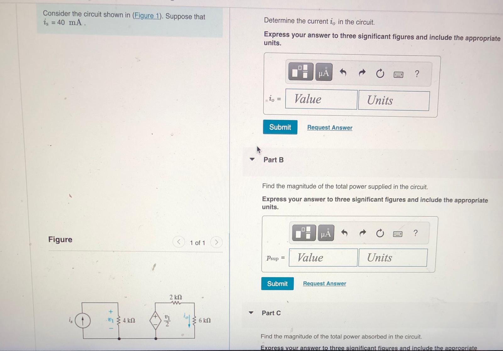 Solved Consider the circuit shown in (Figure 1). ﻿Suppose | Chegg.com