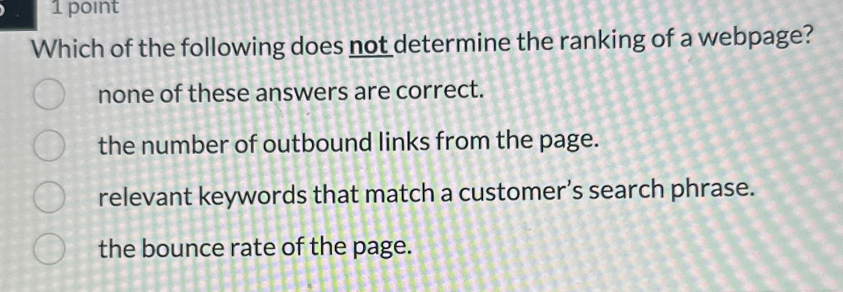 Solved Which of the following does not determine the ranking | Chegg.com