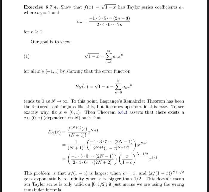 Solved Exercise 6.7.6. (a) Let cn=2⋅4⋅6⋯2n1⋅3⋅5⋯(2n−1) for | Chegg.com