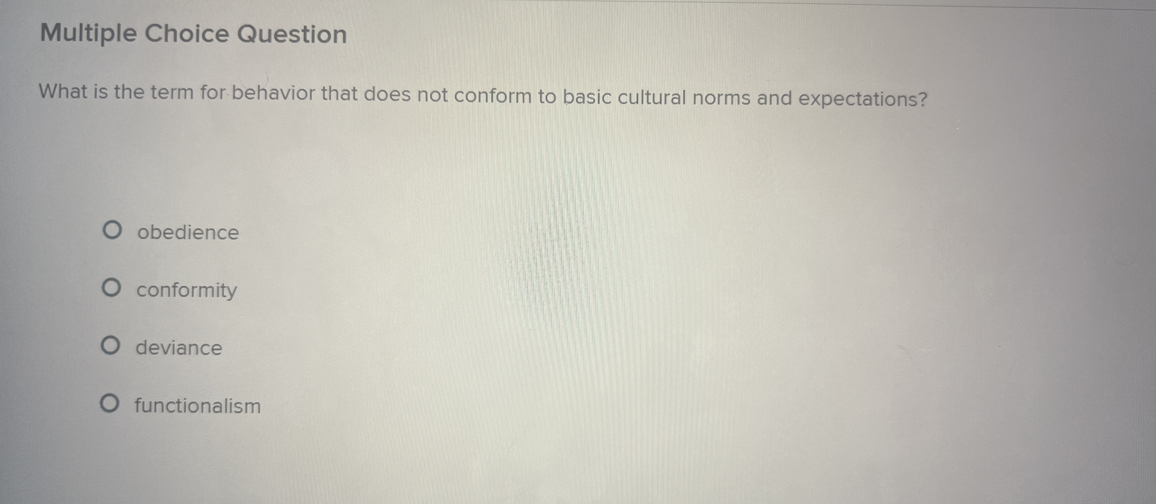 Solved Multiple Choice QuestionWhat is the term for behavior | Chegg.com