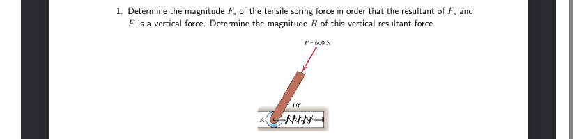 Solved Determine the magnitude Fs ﻿of the tensile spring | Chegg.com