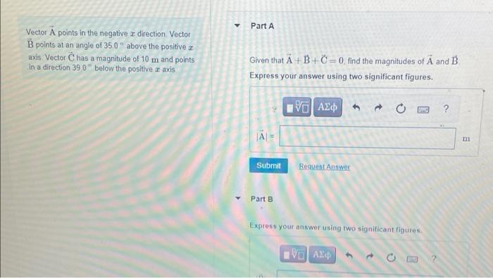 Solved Part A Vector A points in the negative r direction | Chegg.com