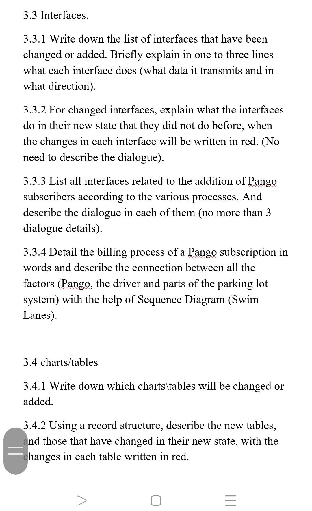 Solved 3.3 Interfaces. 3.3.1 Write down the list of | Chegg.com