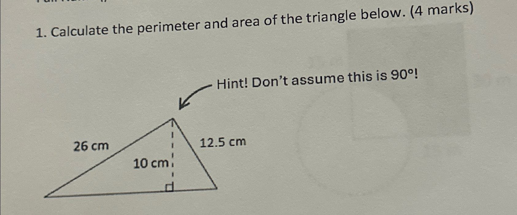 Solved Calculate the perimeter and area of the triangle | Chegg.com